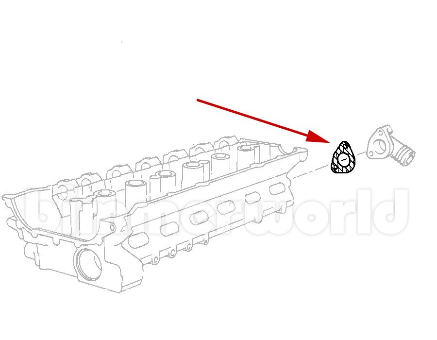 Gasket for Coolant Flange - M50 M52 S50 S52 - E36 Z3 E34 E39