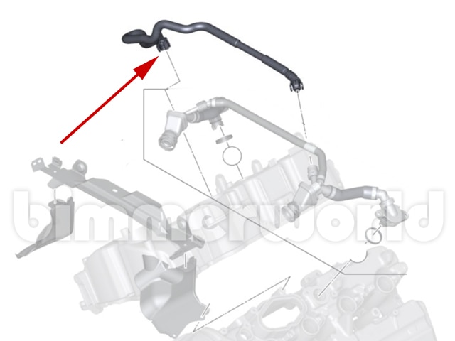 Connecting Line for Crankcase Vent Hose on 550i 650i 750i 750Li