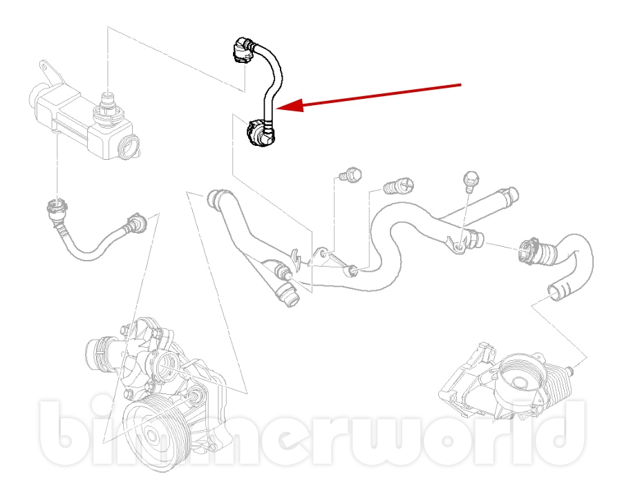 Coolant Hose (EGR Cooler to Return Pipe) - E90 335d & E70 X5 35d