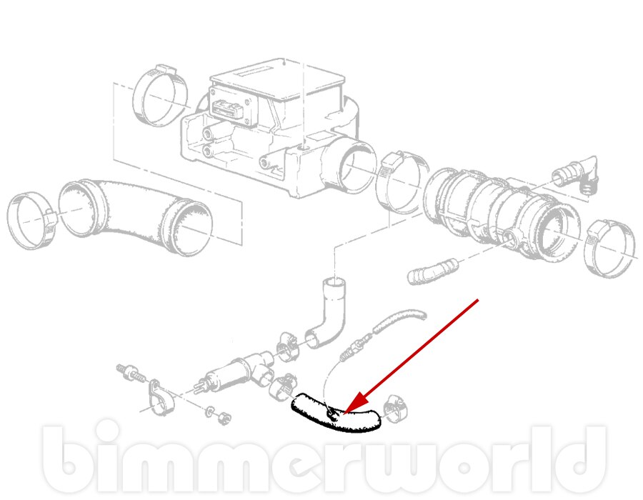 Outlet Hose for ICV, Genuine BMW - E28 533i E24 633CSi E23 733i 1982 ...