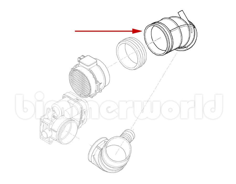 Upper Intake Boot - Genuine BMW - E85 Z4 3.0i M54 (2003-2005)