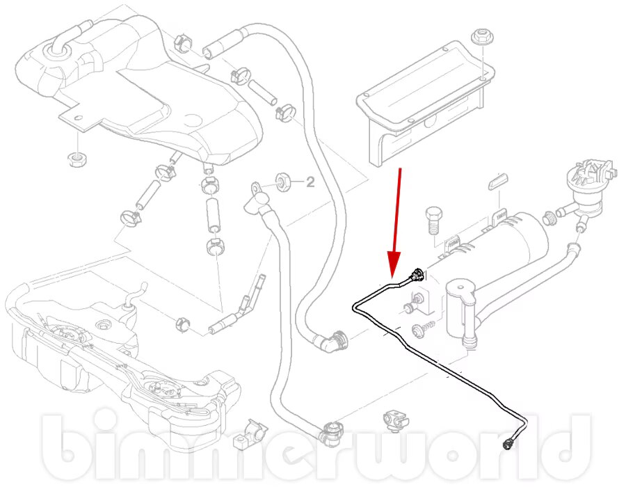 Scavenging Line for Charcoal Canister Genuine BMW E46 M3 S54