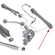 Genuine BMW Left Rear Toe Arm with Bushings - F25 X3 & F26 X4