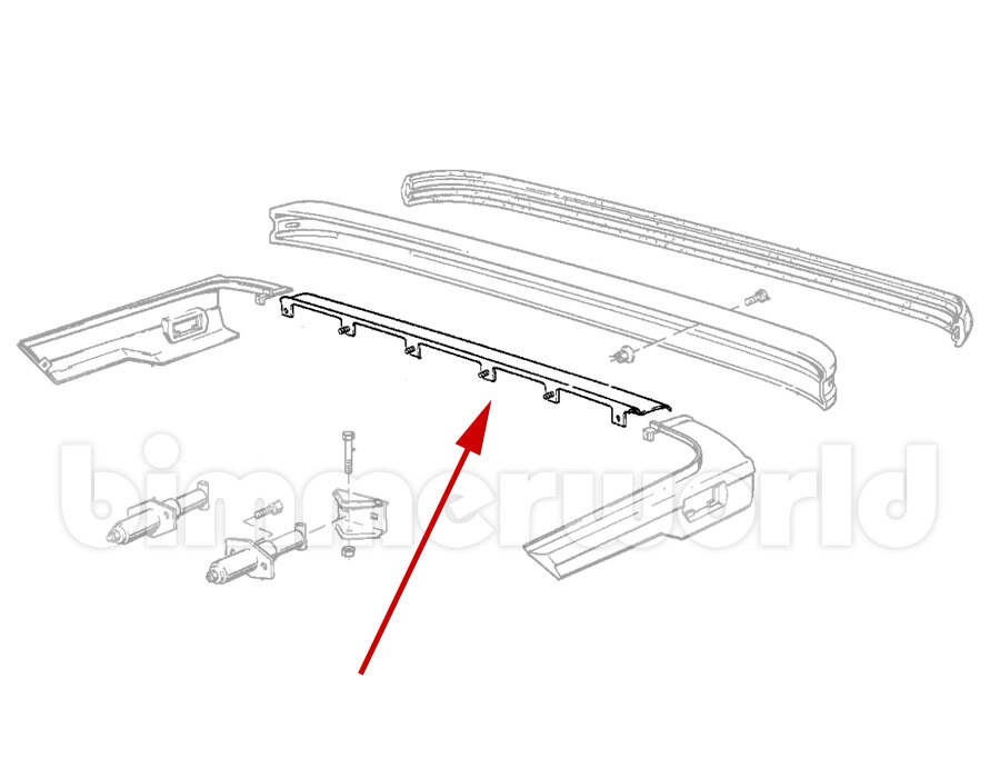 Top Edge Filler Trim Strip for Rear Bumper - E28 524td 528e 533i 535i M5