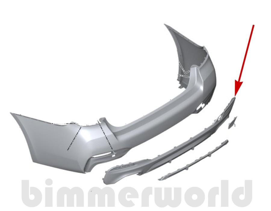 Genuine BMW Diffuser for Rear Bumper G30 M550i xDrive LCI 2020 2021 ...