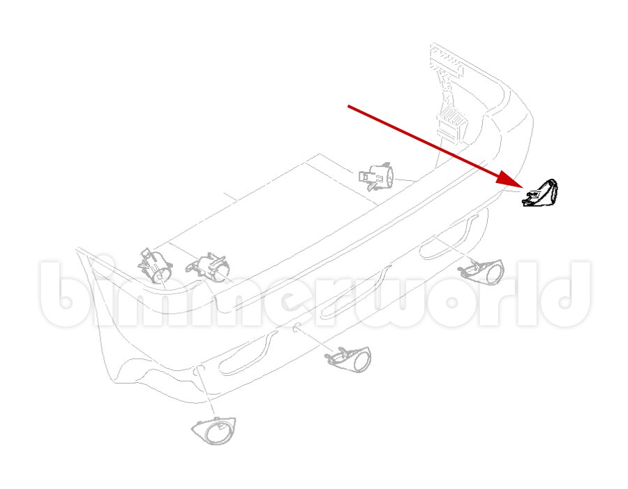 Trim Cover for Right Rear PDC Sensor - Genuine BMW - E53 X5