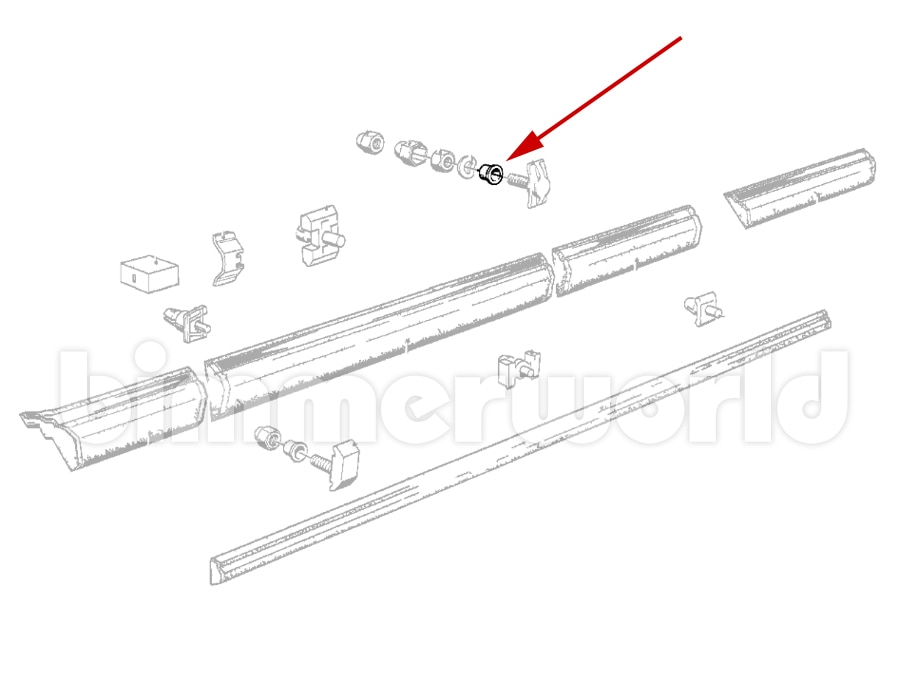 Genuine BMW Grommet for Body Molding Clip - E24 6-Series
