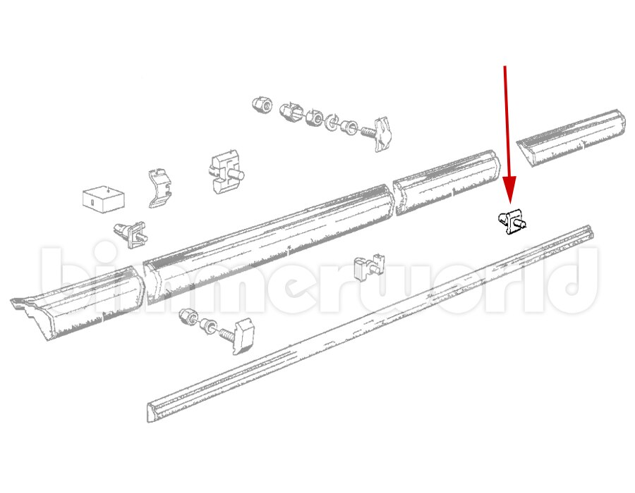 Genuine BMW Side Molding Clip - E24 6-Series (1977-1989)