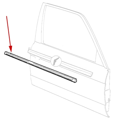Chrome Door Molding, Right - E30 318i 318i 325e 325es 325i 325is 325ix