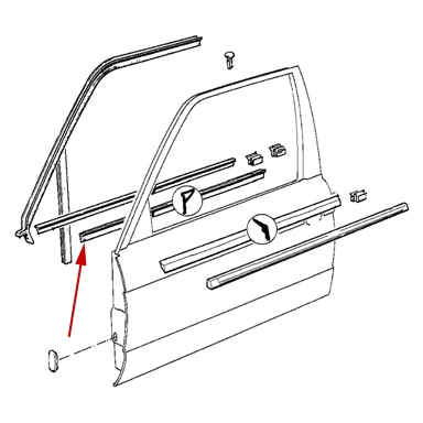Inner Rubber Strip for Left Door Glass - E30 2-Door Coupe (1984-1991)