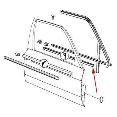 Inner Rubber Strip for Right Door Glass - E30 2-Door Coupe (1984-1991)