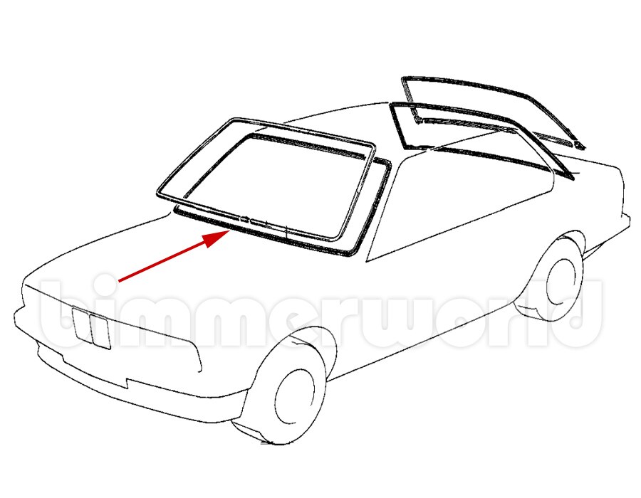 Front Windshield Gasket- Genuine BMW - E21 3-Series Coupe (1977-1983)