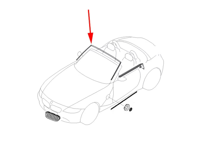 Genuine BMW Front Windshield Trim Cover, E85/E86 Z4 - 51317017021