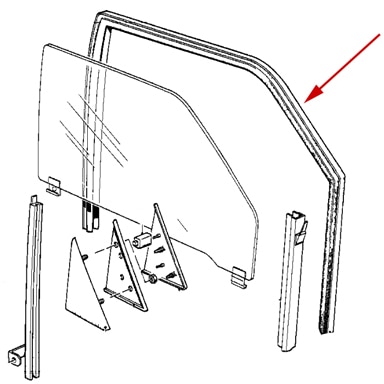 Right Front Window Seal/Guide, E30 2-Door Coupe (1984-1991)