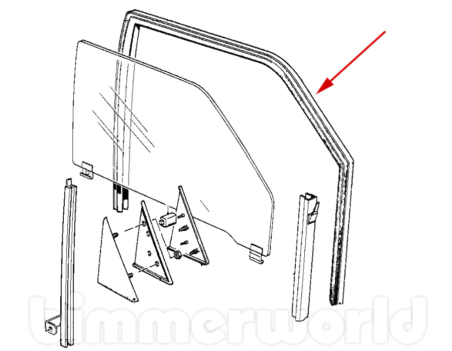Right Front Window Seal/Guide, E30 2-Door Coupe (1984-1991)