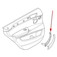 Left Inner Door Panel Pull Handle, Black - E70 X5 & E71 X6