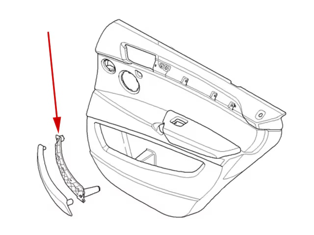 Right Inner Door Panel Pull Handle, Black - E70 X5 & E71 X6