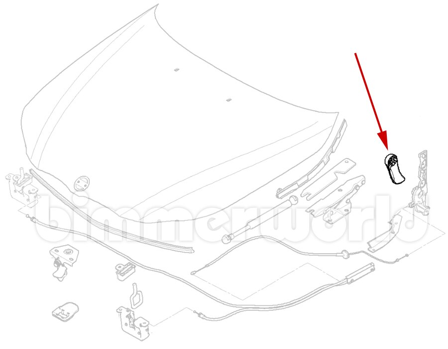 Engine Hood Release Lever for BMW E60 E61 E63 E64