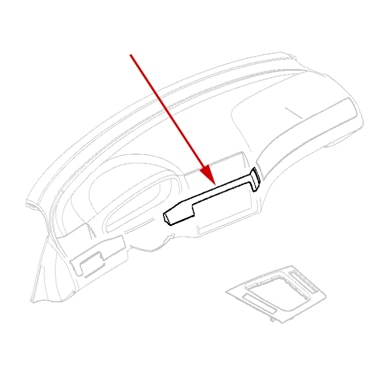 Dashboard Center Trim Strip Shadow Brushed Aluminum - E46 2-Door