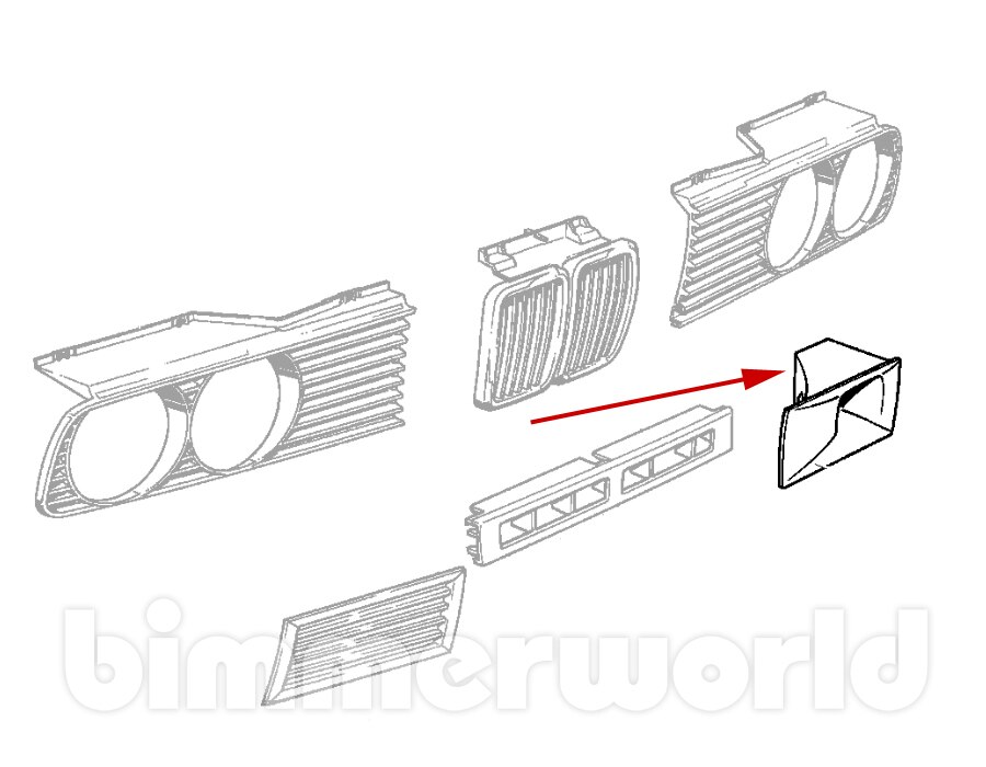 Air Inlet for Left Brake Duct - E30 "Small Bumper" Models