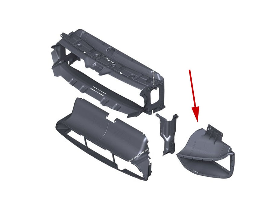 Front Bumper Air Duct, Left - F80 M3 & F82/F83 M4 - 51748054266