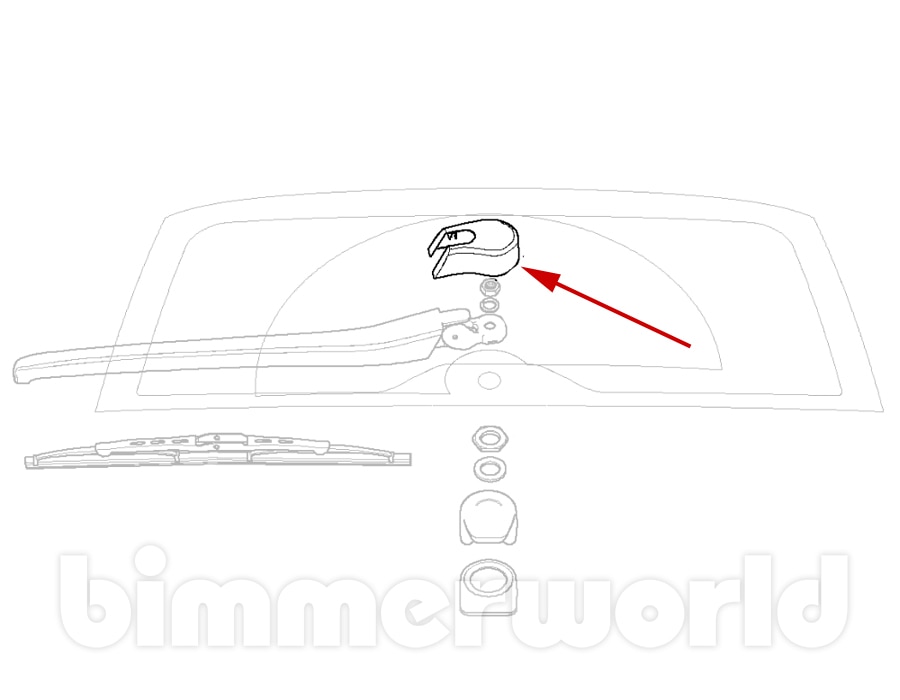 Cap for Rear Wiper Arm - E46 3-Series Wagon, 1999-2005 - 61628222510