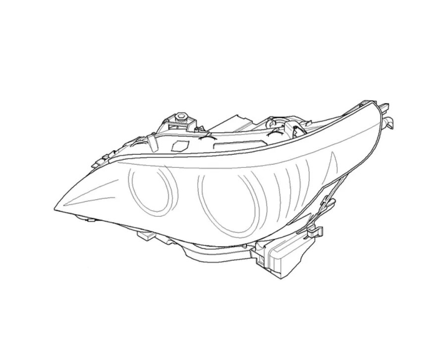 Genuine BMW Left Bi-xenon Headlight - E60/E61 5-Series (2005-2007)