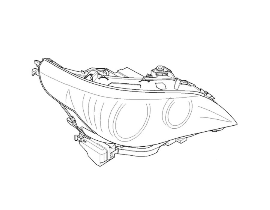 Genuine BMW Right Bi-xenon Headlight - E60/E61 5-Series (2005-2007)
