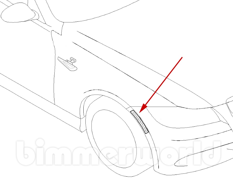 Front Right Bumper Reflector, Yellow - E90 E92 E93 M3 (2008-2013)