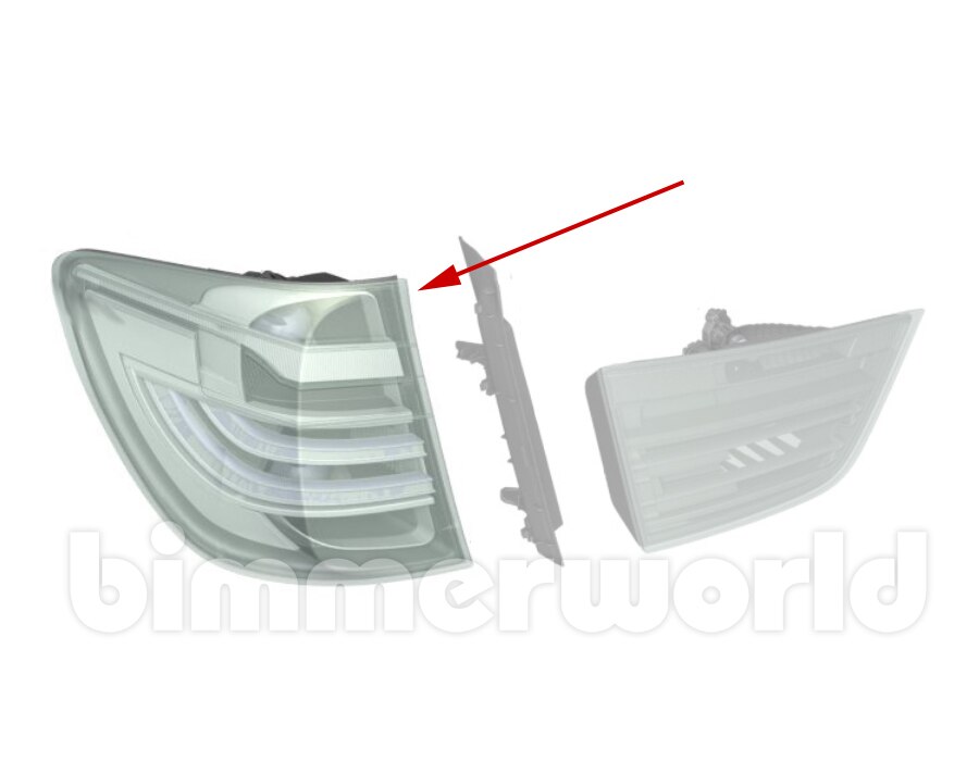 Left Outer Tail Lamp in Body Panel Genuine BMW F25 X3 2011 2012 2013 ...