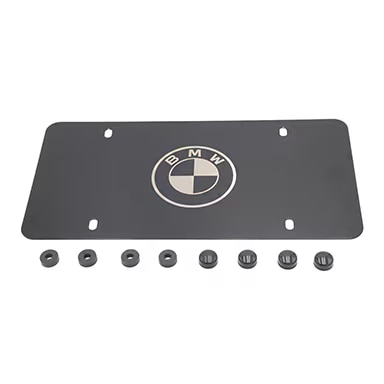 Genuine BMW License Plate Filler Black Roundel Logo