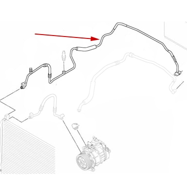 Genuine BMW AC Pressure Hose Condenser-Evaporator E90 E92 E93 M3