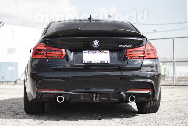Carbon Fiber Rear Diffuser with LED Brake Light - BMW F30 M Sport 335i