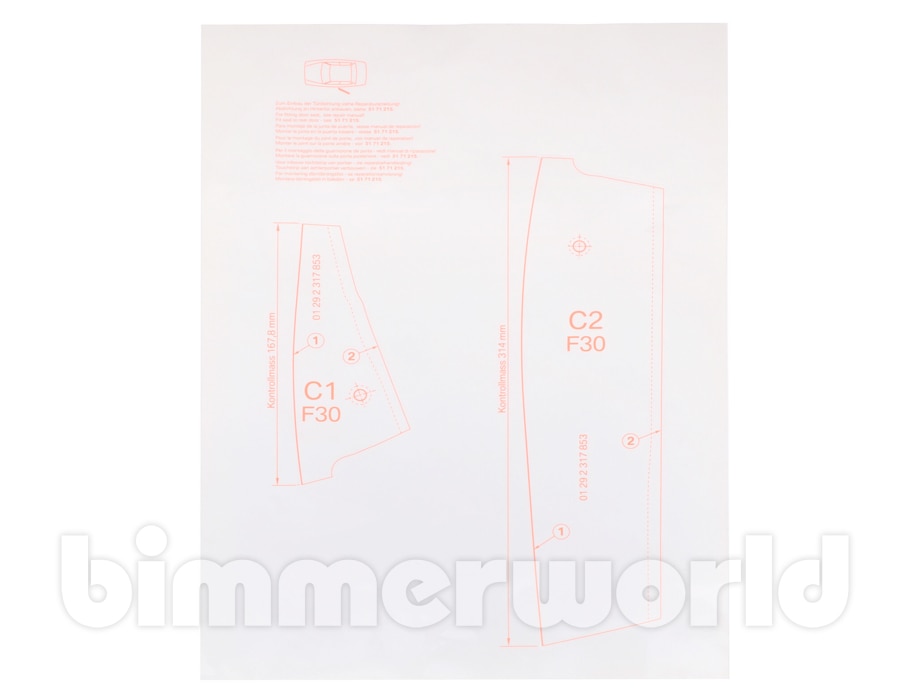 Template for Rear Door Weatherstrip on BMW F30/F80 3-Series