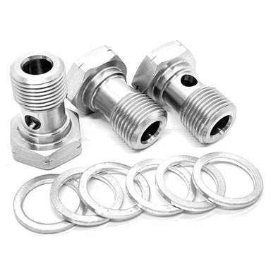 Banjo Bolts with Gasket Rings Set for BMW E60 M5, E63 M6 (23017838940)