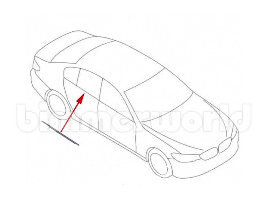 Belt Molding Rear Right Shaft Cover Gloss Black G30/F90 5-Series