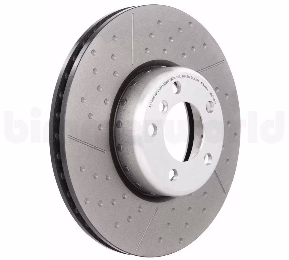 Front Performance Brake Rotor Dimpled & Slotted, Brembo - F22 M235i ...