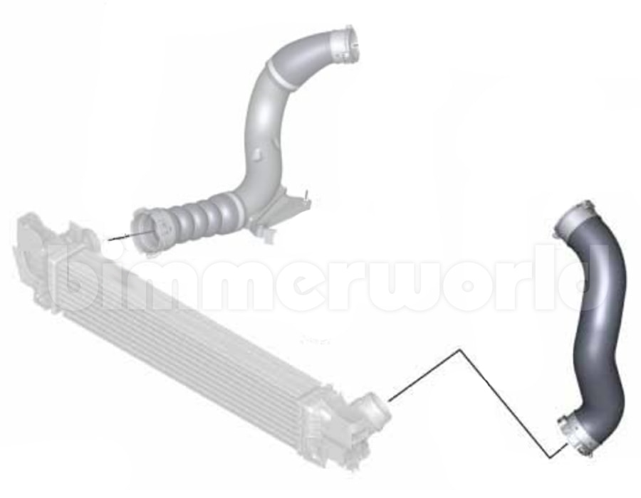 B46A Turbocharger Boost Pipe Intake Charge Air BMW 13718616212
