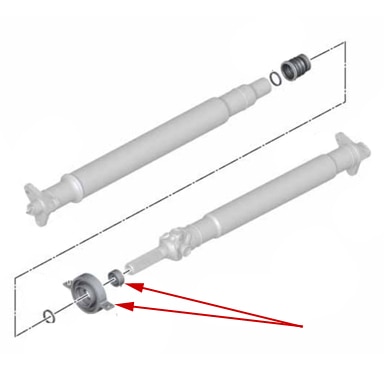 Driveshaft Center Bearing BMW F10 535i, F06/F13 640i, F01 740i (N55)