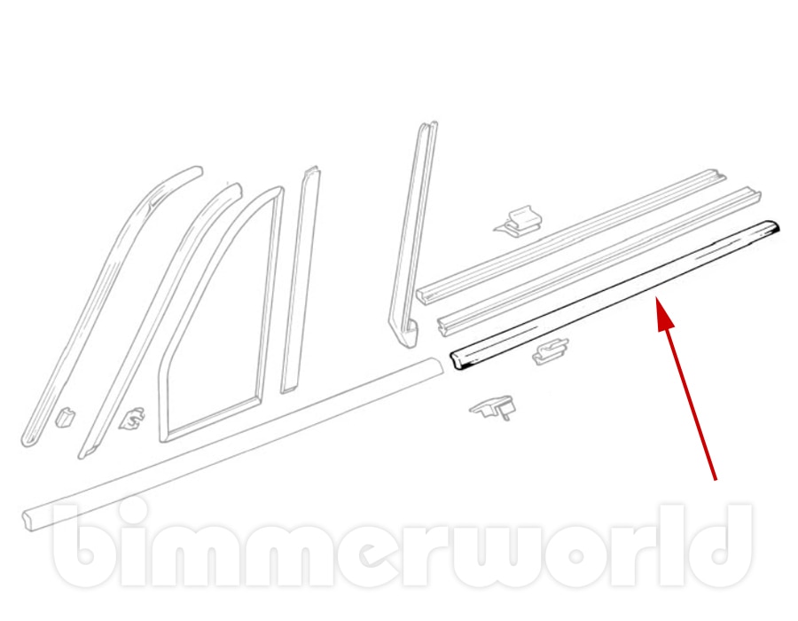 Left Rear Window Molding - E30 318i 325i Convertible (1987-1993)