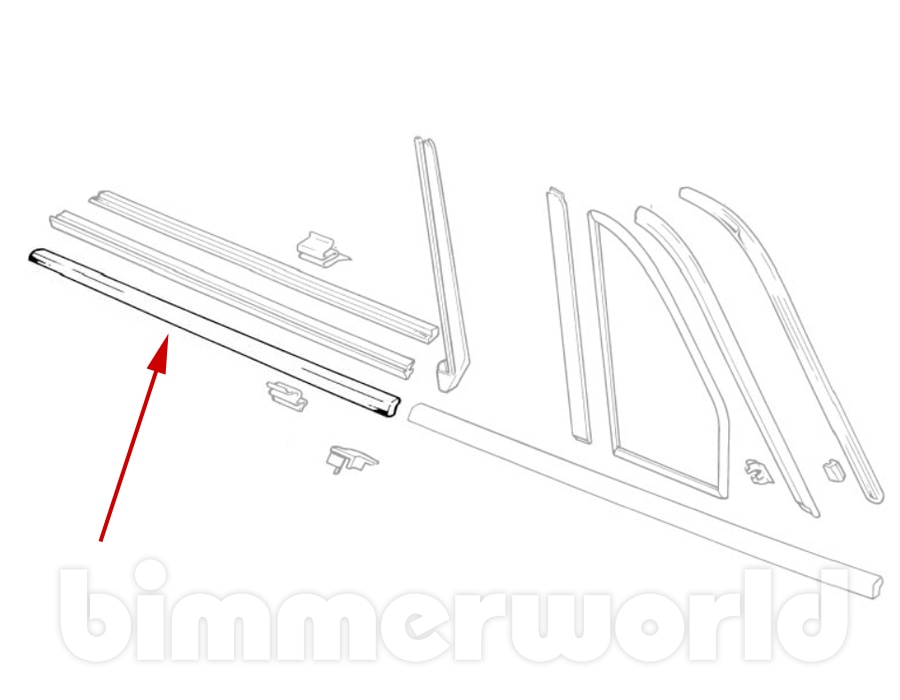 Right Rear Window Molding - E30 318i 325i Convertible (1987-1993)