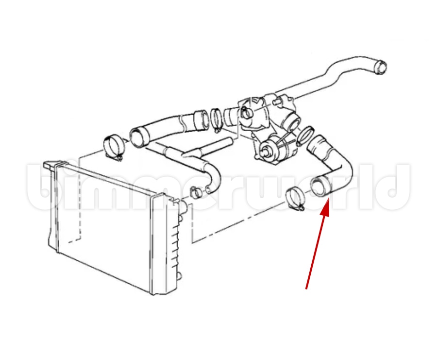 Genuine BMW Upper Radiator Hose - E31 850 - 11531741410