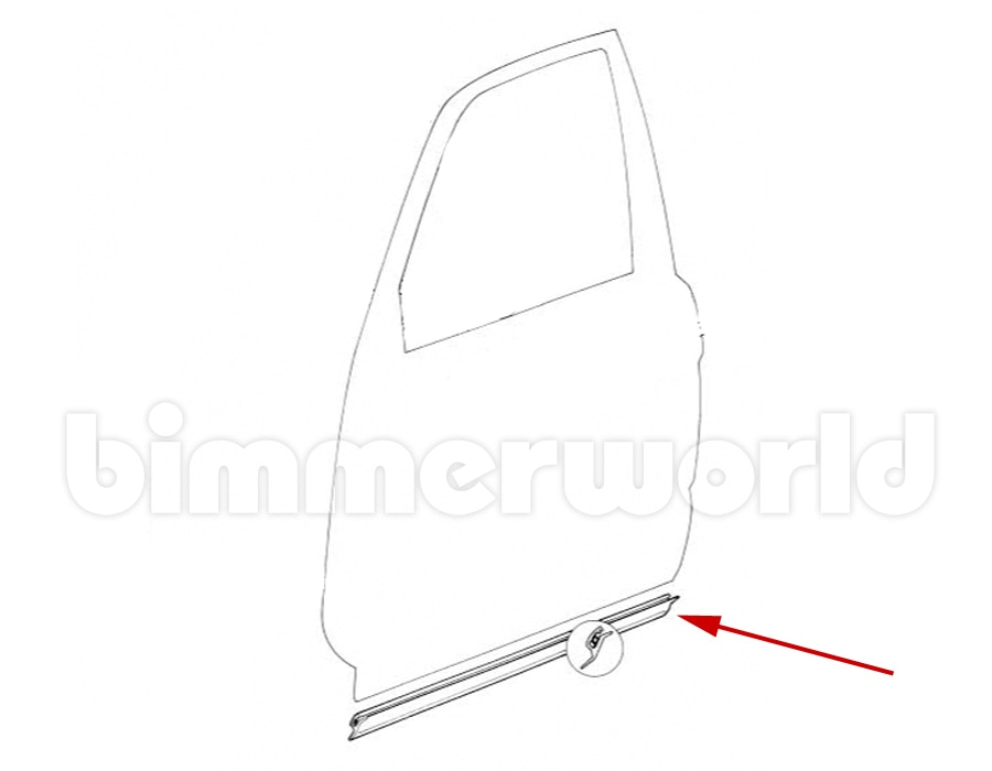Genuine BMW Lower Front Left Door Weatherstrip E34 5-Series