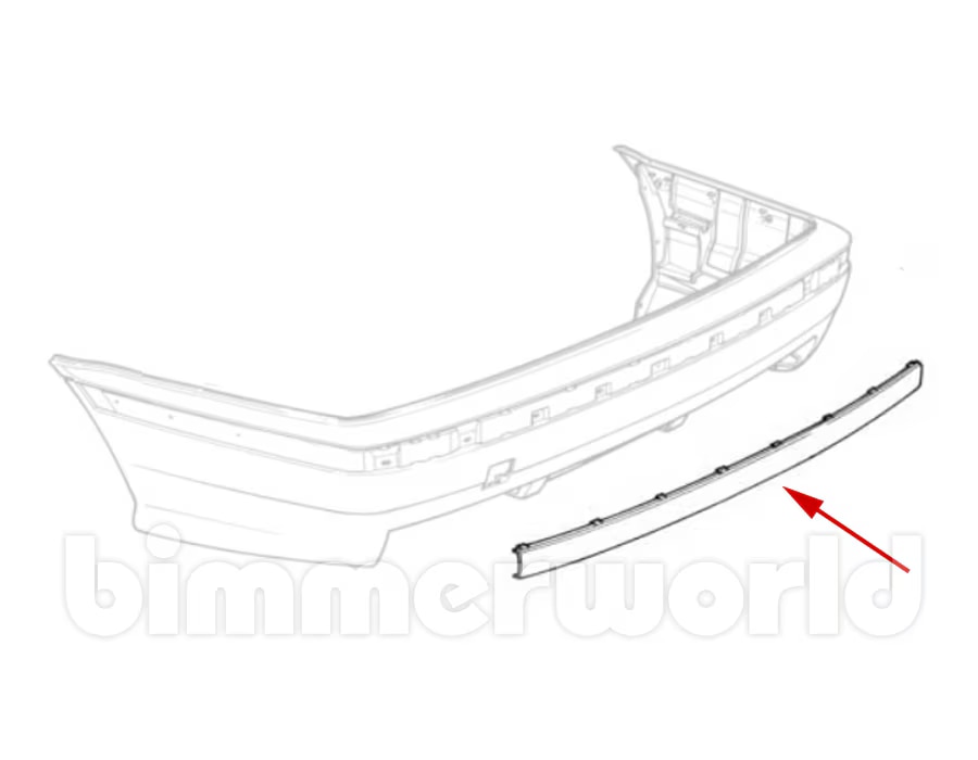 Rear Bumper Center Impact Strip (Smooth), BMW - E36 3-Series