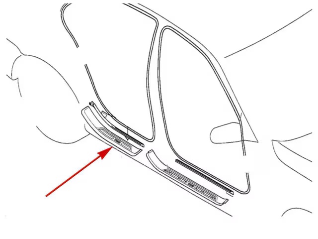 Rear Right Door Sill Trim Cover- Black - E39 Sedan/Wagon