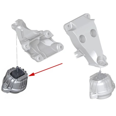 Right Motor Mount, Genuine BMW - E84 X1 28i/iX, E89 Z4 28i (N20)
