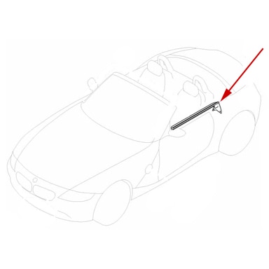 Weatherstrip for Door Glass, Left - E85/E86 Z4 (2003-2008)