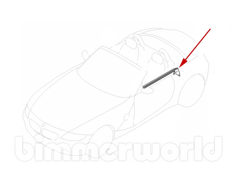 Weatherstrip for Door Glass, Left - E85/E86 Z4 (2003-2008)