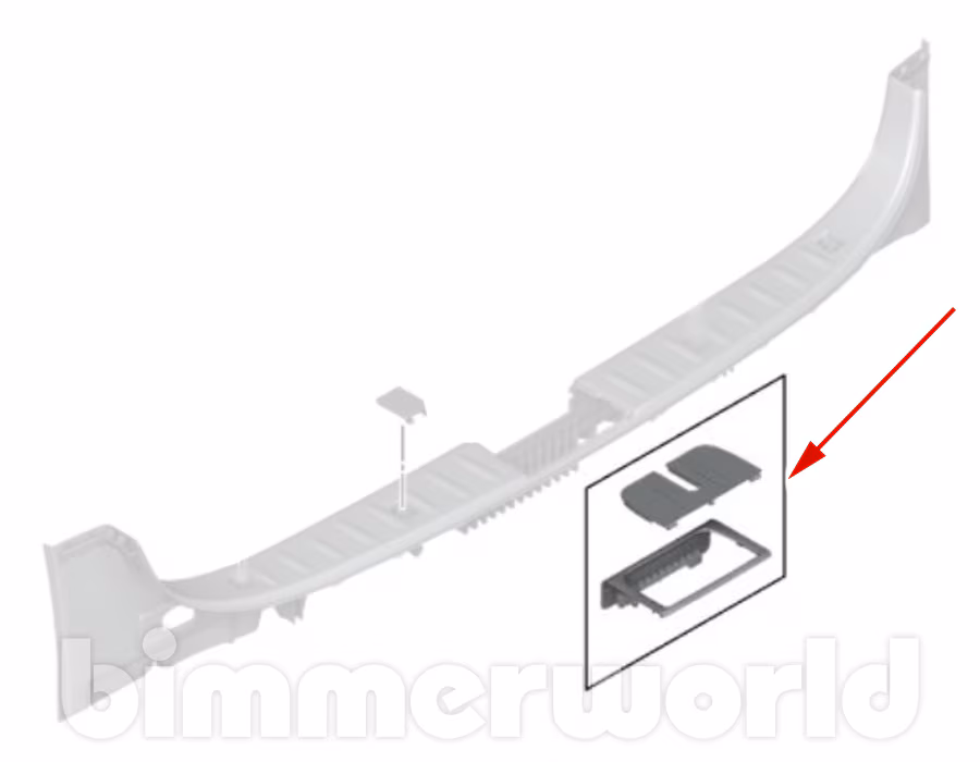 Lock Trim Cover for Rear Loading Sill Panel BMW E91 3-Series Wagon