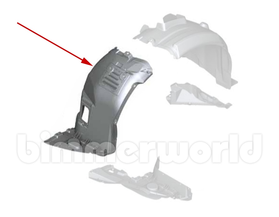 Front Fender Liner Bottom Left for BMW E90 E92 E93 M3